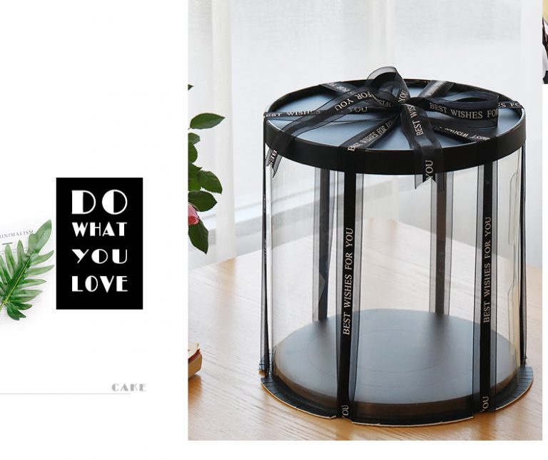 Beatiful cake box, cake box with lid, round cake box, clear round cake ...