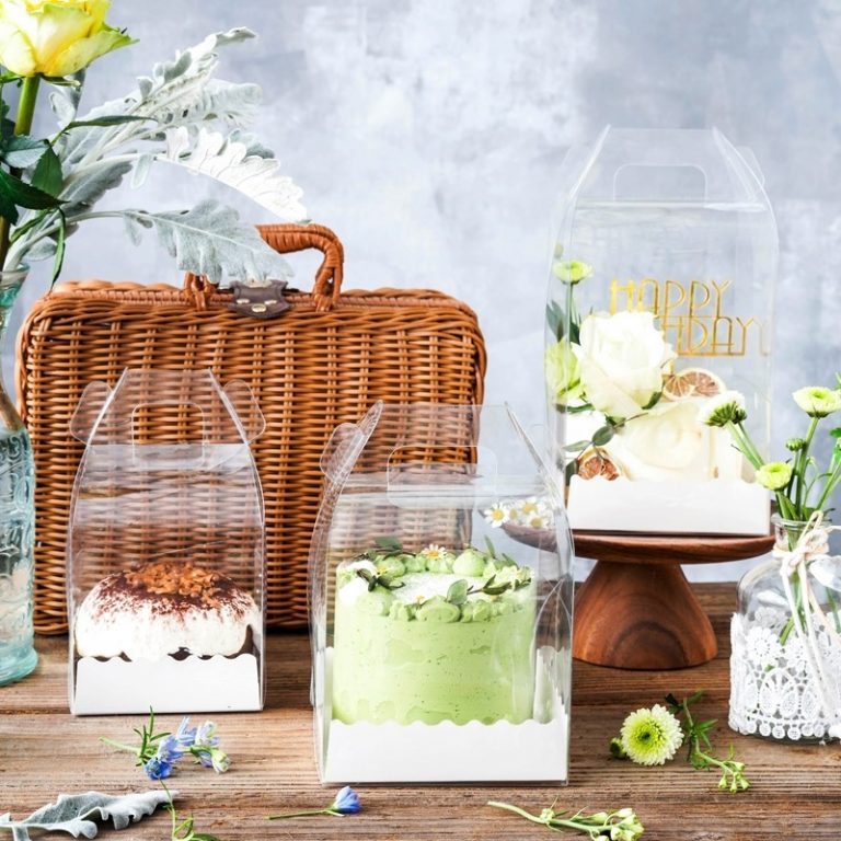 Crystal Clear Value Boxes, clear cake box with handle | Cake box ...