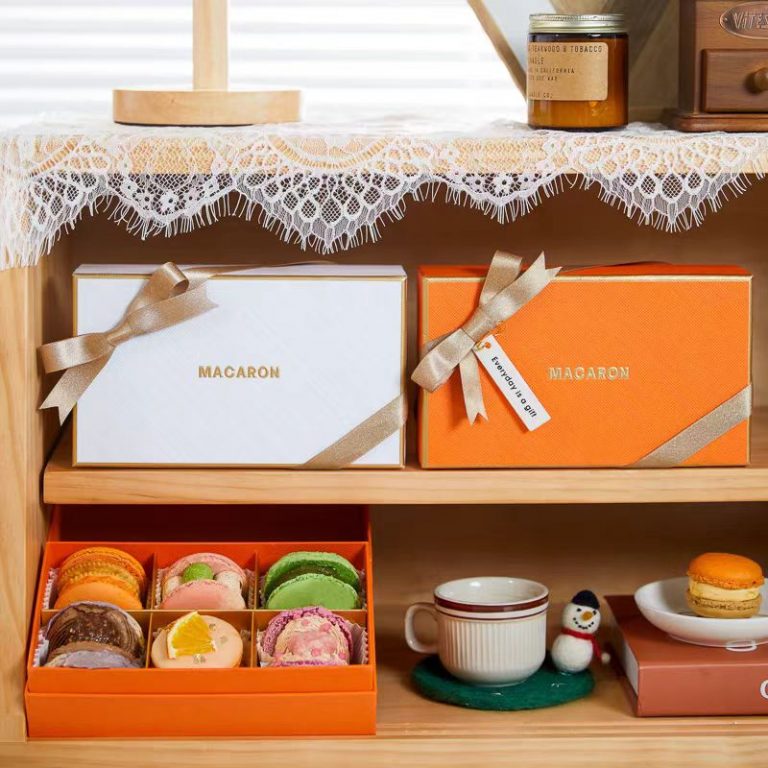 macaron gift box, macaron hard box, high end macaron box | Cake box ...