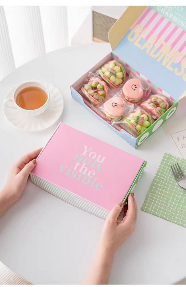 macaron gift box, macaron hard box, high end macaron box | Cake box ...
