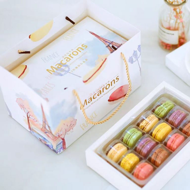 macaron gift box, macaron hard box, high end macaron box | Cake box ...